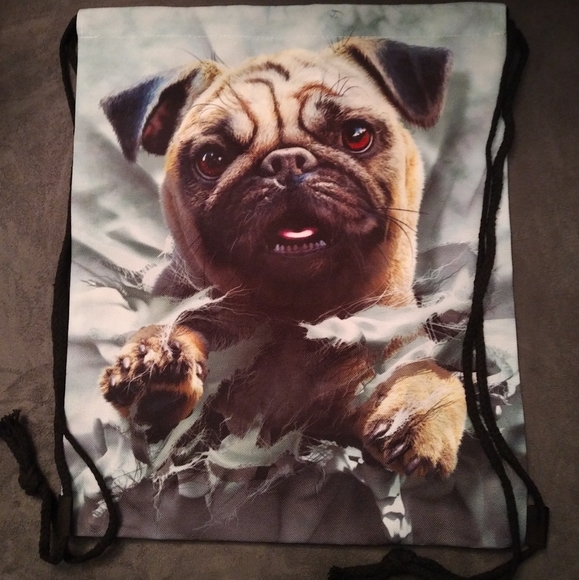 Bags | New Drawstring Shoulder Bag Backpack Pug | Poshmark